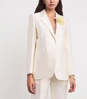 Sandro Satin Flower-corsage Blazer