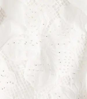 Sandro Guipure Lace Crop Top