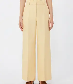 Max Mara Linen Wide-leg Trousers - Yellow