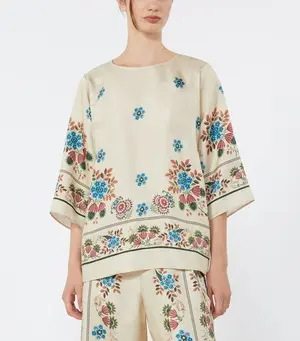 Max Mara Silk Floral Printed Blouse