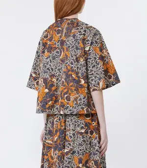 Max Mara Floral Cotton Blouse - Blue