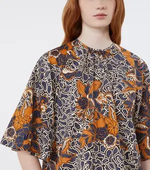 Max Mara Floral Cotton Blouse - Blue