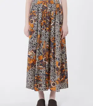 Max Mara Printed Cotton Midi Skirt