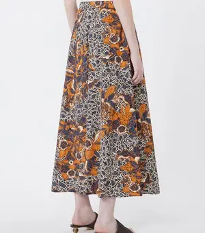 Max Mara Printed Cotton Midi Skirt