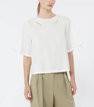 Max Mara Cotton Broderie Anglaise T-shirt
