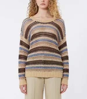 Max Mara Linen-blend Open-knit Sweater