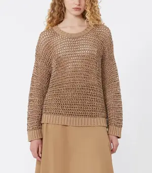 Max Mara Linen-blend Open-knit Sweater