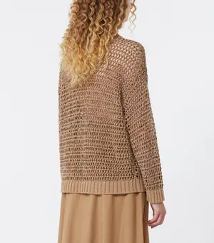 Max Mara Linen-blend Open-knit Sweater