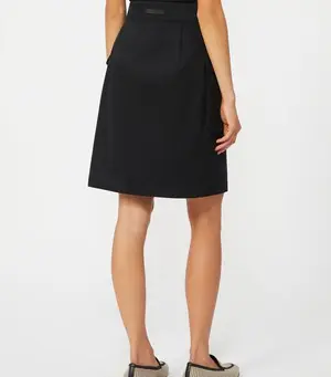Max Mara Stretch Cotton Wrap Midi Skirt