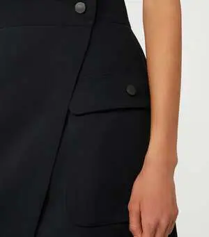 Max Mara Stretch Cotton Wrap Midi Skirt