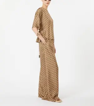 Max Mara Silk Printed Blouse - Beige