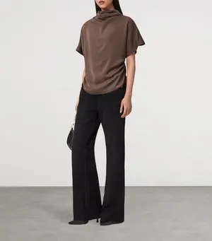 ALLSAINTS Draped Leslie Top - Brown