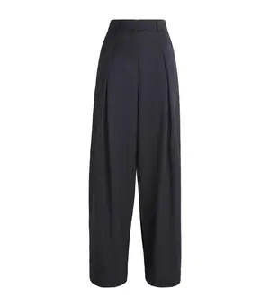 ME+EM Wool Pleated Tapered Trousers