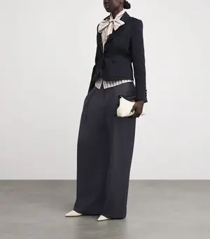 ME+EM Wool Pleated Tapered Trousers
