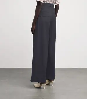 ME+EM Wool Pleated Tapered Trousers