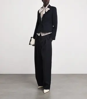 ME+EM Cotton-blend Herringbone Cropped Jacket