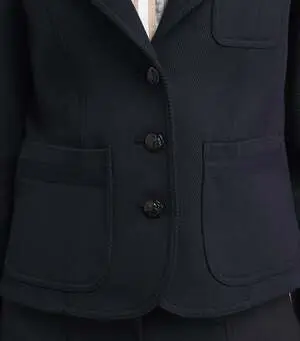 ME+EM Cotton-blend Herringbone Cropped Jacket