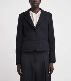 ME+EM Cotton-blend Herringbone Cropped Jacket