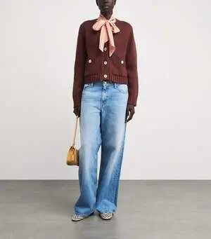 ME+EM Cotton Cropped Cardigan