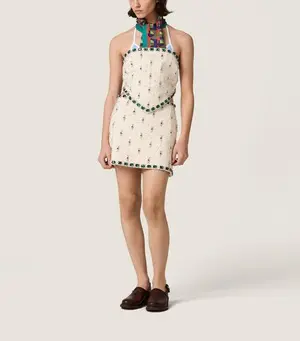 Miu Miu Cotton Embellished Mini Skirt