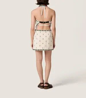 Miu Miu Cotton Embellished Mini Skirt