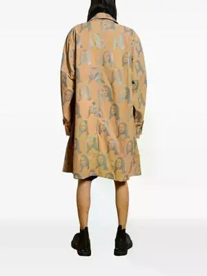 PLEASURES Mona Lisa Print Single-breasted Coat