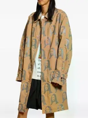 PLEASURES Mona Lisa Print Single-breasted Coat