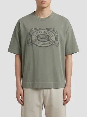 C.P. COMPANY Cotton T-shirt With Logo Grey