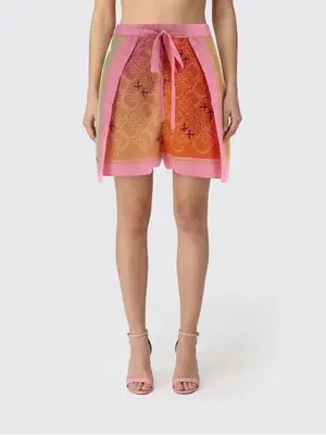 Pinko High-waisted Printed Silk Blend Shorts