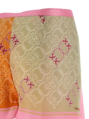Pinko High-waisted Printed Silk Blend Shorts