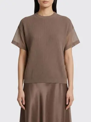 Brunello Cucinelli Cotton Knit Top - Brown