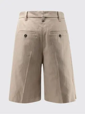 Brunello Cucinelli Tailored Cotton And Linen Blend Shorts - Sand