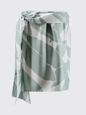 Max Mara Printed Silk Pareo Skirt - White