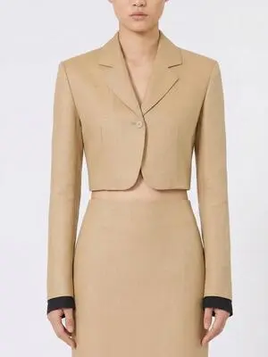 Max Mara Cropped Blazer - Camel