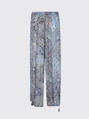 Etro Silk Blend Paisley Print Wide-leg Trousers - Blue