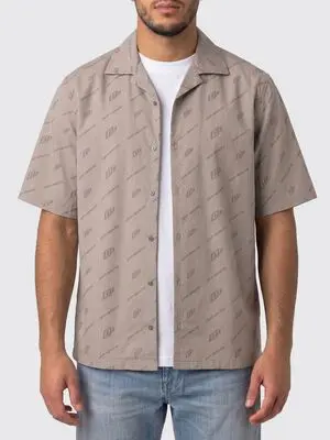 Off-White Viscose Shirt With Logo - Grey
