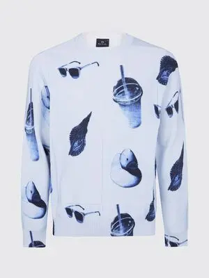 Paul Smith Crew Neck Pullover With Graphic Print - Grey