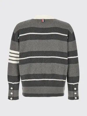 Thom Browne Striped Cotton Cardigan - Grey