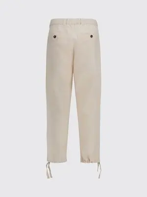 Brunello Cucinelli Wide Leg Linen And Cotton Trousers - White
