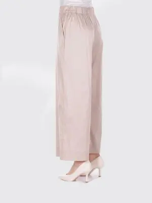 Max Mara Cotton Blend Wide Leg Palazzo Trousers - Sand