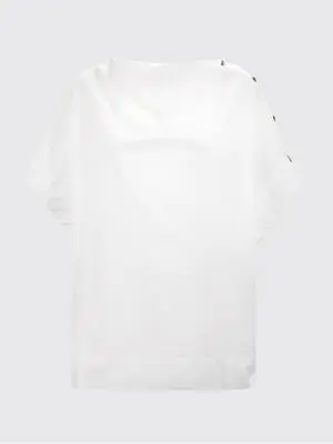 Soeur Organic Cotton Asymmetrical Neckline T-shirt - White