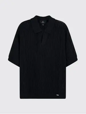 REPRESENT Cotton Blend Knit Polo Shirt - Black