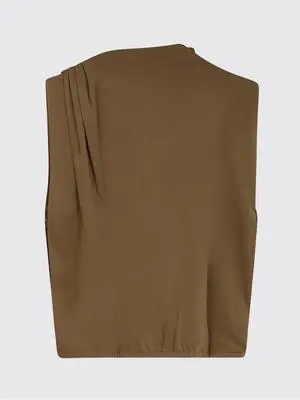 Soeur Sleeveless High Neck Draped Organic Cotton Top - Beige