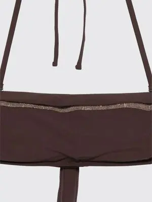 Brunello Cucinelli Embellished Bandeau Bikini Top - Brown