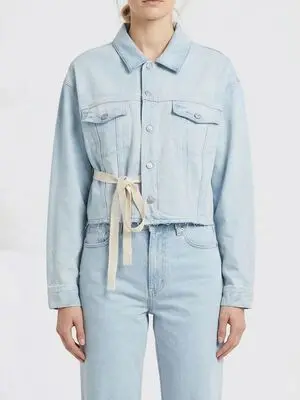 MAISON MARGIELA Denim Jacket With Tie Detail - Blue