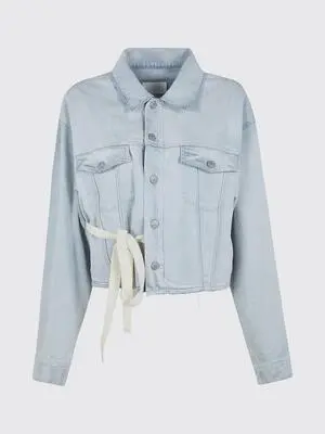 MAISON MARGIELA Denim Jacket With Tie Detail - Blue
