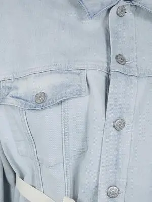 MAISON MARGIELA Denim Jacket With Tie Detail - Blue