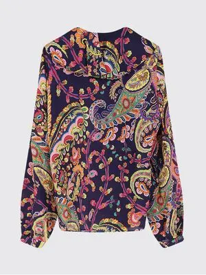 Etro Viscose Shirt With Paisley Print And Ruffle Detail - Multicolor