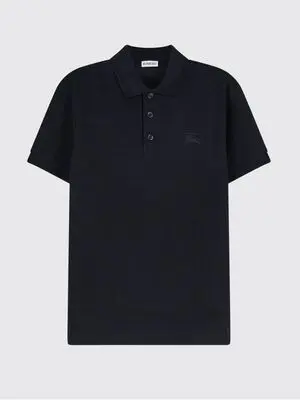 Burberry Short-sleeved Cotton Polo Shirt With Ribbed Collar