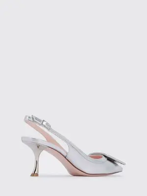 ROGER VIVIER Slingback Pumps With Plaque Detail - Silver